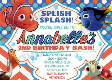 Finding Nemo Invitation Finding Nemo Invite By Playonwordsart Finding