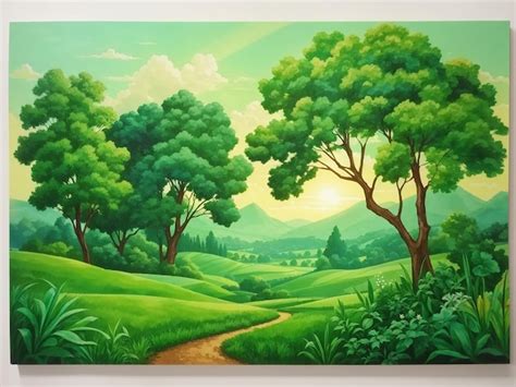 Premium Ai Image Nature Scene With Green Field