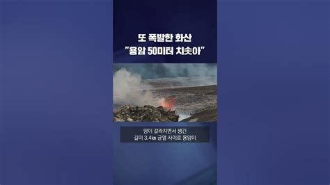 50미터까지 치솟은 용암아이슬란드 두 달 만에 또 화산 폭발 Shorts Kbs Youtube