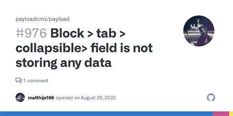 block tab collapsible field is not storing any data · issue 976