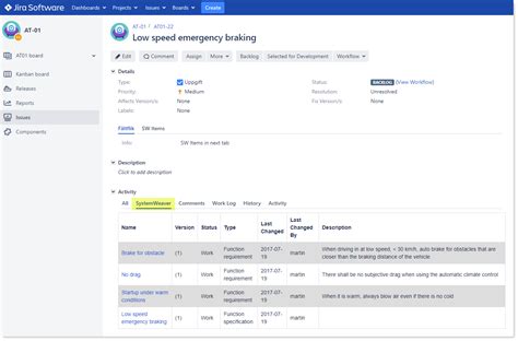Systemweaver Jira Integration Systemweaver