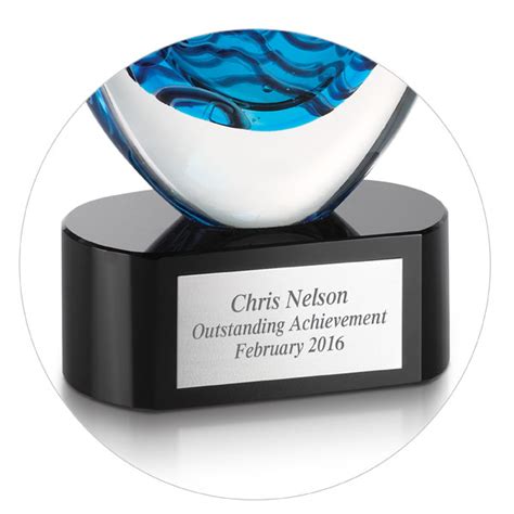 Blue Glass Recognition Award For Employees Art Glass Awards