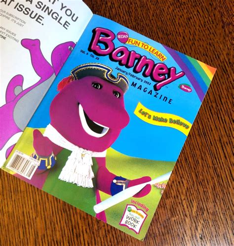 Barney Magazine Lets Make Believe Fun To Learn Jan Feb 2002 Color Workbook Unuse 4589032109