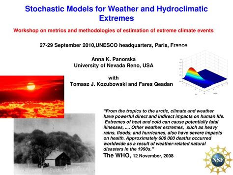 Ppt Stochastic Models For Weather And Hydroclimatic Extremes