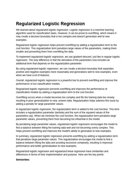 23 regularized logistic regression guide pdf regression