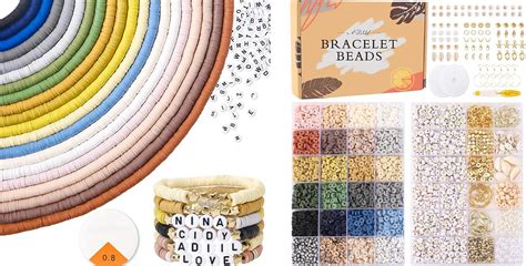 Adiil 24 Neutral Colors Clay Beads Bracelet Making Kit And