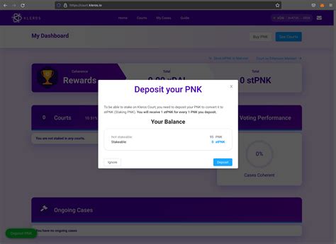 Cannot Deposit PNK Using Gnosis Chain Issue 260 Kleros Court GitHub