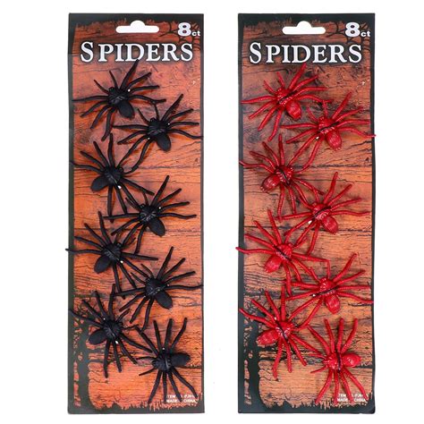Mlins 16 Pcs Bleeding Spider Fidget Realistic Scary Spiders Black