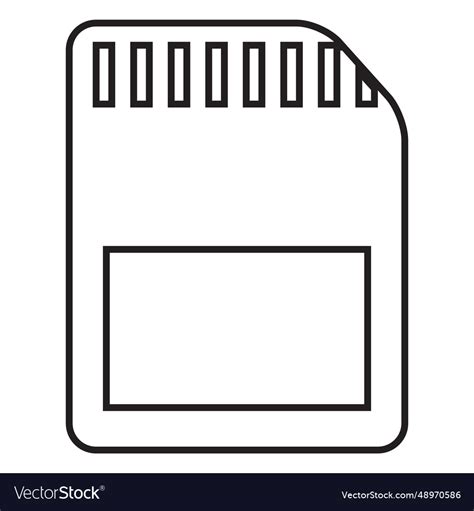 Secure Digital Sd Card Memory Stroke Icon Vector Image