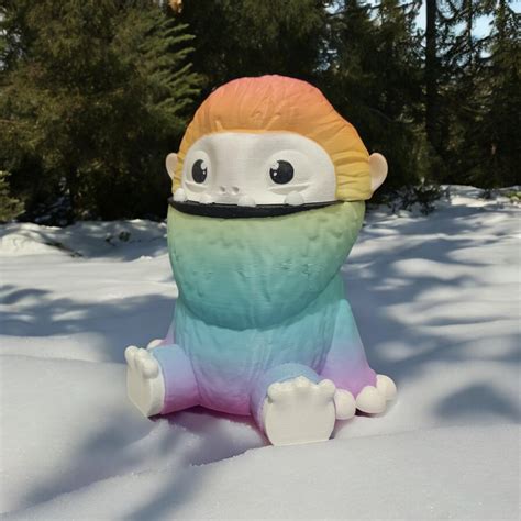 3d Printable Cute Candy Container Yeti By 3djpdesigns