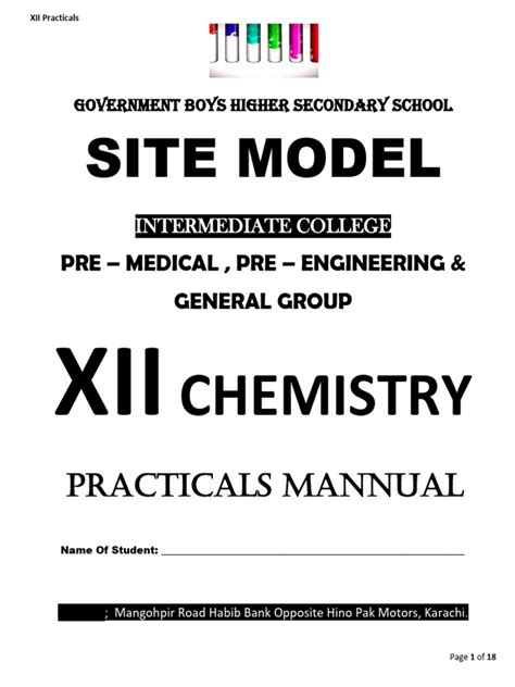 Xii Chem Practical Book Pdf