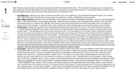 Chapter 10 Excel Saved Help Save And Exit Submit Ruiz Company Issued