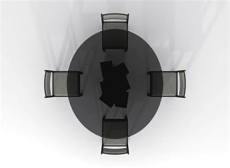 Contemporary Round Dining Table In Black Stained Glass And Black