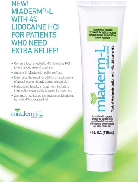 Miaderm L Radiation Relief Lotion With 4 Lidocaine 4 Oz