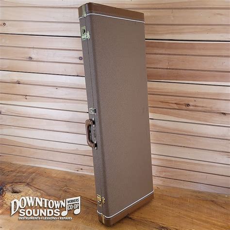 Fender Gandg Hard Case For Strattele Brown Gold Plush Reverb