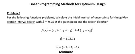 Linear Programming Methods For Optimum Design For