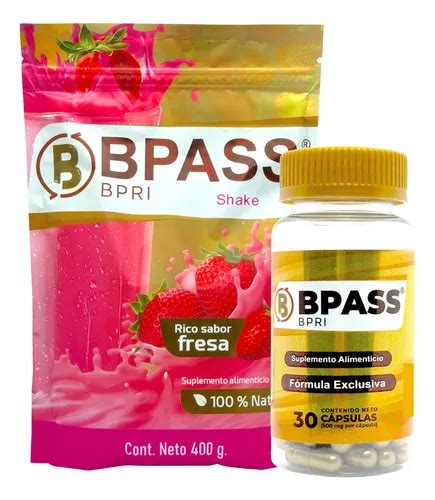 Bypass Bpri Kit Dorado 30 Cápsulas Y Malteada Fresa 400 Grs Fresa Mercadolibre