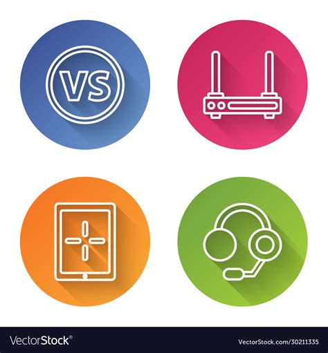Set Line Vs Versus Battle Router And Wi Fi Signal Vector Image