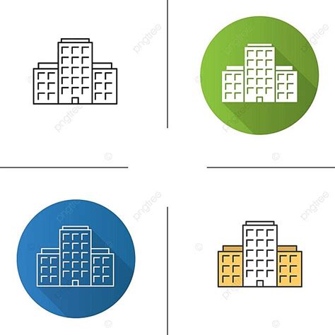 Multi Storey Building Icon Linear Set Commercial Vector Linear Set
