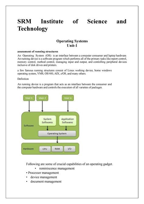 Opeating System 1 Lecture Notes 3 Srm Institute Of Science And