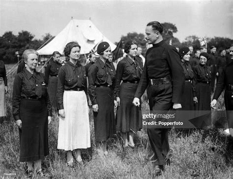 1930s England English Fascist Leader Sir Oswald Mosley Reviewing