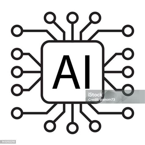 그래픽 디자인 로고 웹 사이트 소셜 미디어 모바일 앱 Ui 일러스트레이션을 위한 인공 지능 Ai 프로세서 칩 벡터 아이콘 기호 로고에 대한 스톡 벡터 아트 및 기타 이미지