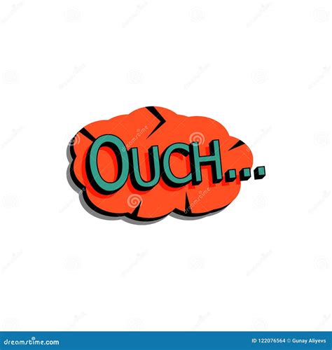Comic Speech Bubble with Expression Text Ouch .... Vector Bright ...