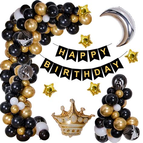 Buy Black Gold Balloon Archgresatek Metallic Balloon Garland Kit Happy