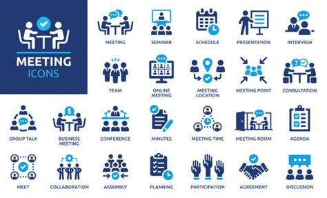 277500 Meeting Icon Stock Illustrations Royalty Free Vector Graphics