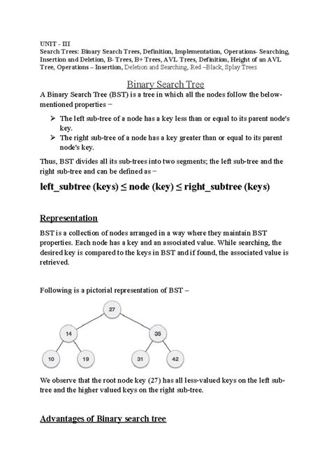 Unit Iii Data Structures Unit Iii Search Trees