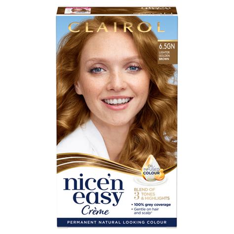 Clairol Nicen Easy Creme Hair Dye 65gn Lighter Golden Brown 177ml