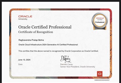 Oraclecertified Oracle Raghavendra Bohra