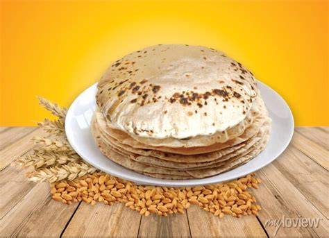 Chapati Tava Roti Also Known As Indian Bread Or Fulka Phulka • Wall