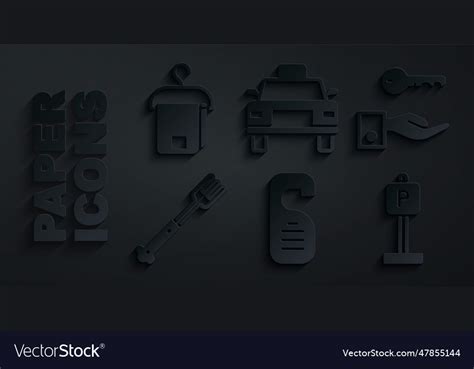 Set Please Do Not Disturb Hotel Door Lock Key Vector Image