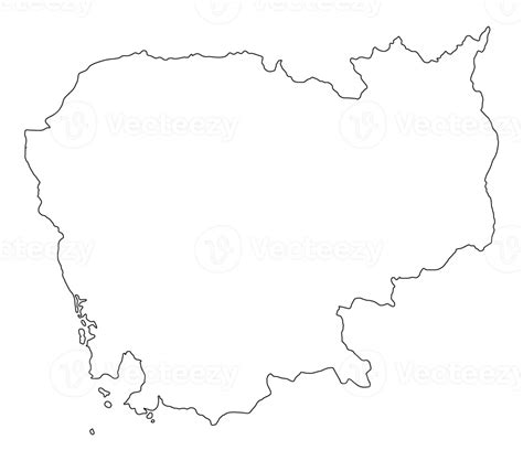 Cambodia Map Oultline 22841120 Png