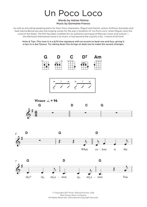 Un Poco Loco From Coco Sheet Music By Adrian Molina Beginner