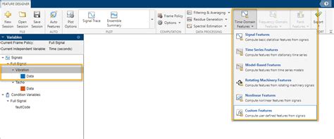 Create Custom Features In Diagnostic Feature Designer Matlab And Simulink