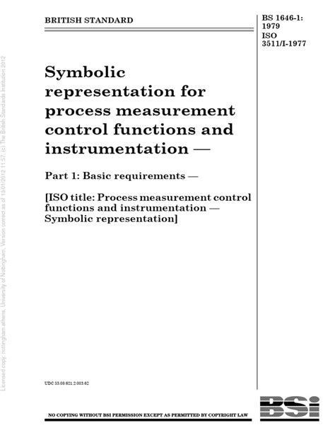 Bs1646 1 Process Control Symbol Pdf International Organization For Standardization