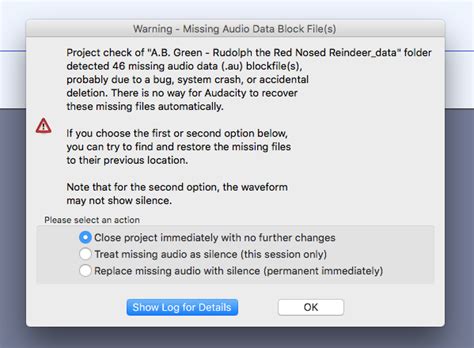 Missing Block File Error After Upgrading Laptop Macos Audacity Forum