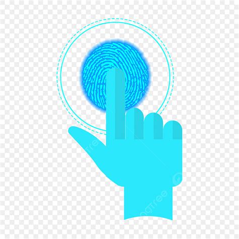 Light Touch Clipart Transparent PNG Hd Technology Fingerprint Click