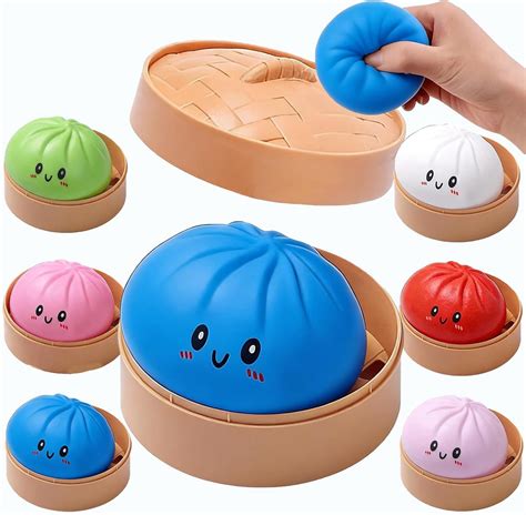 Giant Dumpling Squishy 4 Inch Jumbo Dumpling Stress Ball Rainbow Mystery Squishy Bun Anxiety