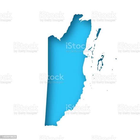 Belize Map White Paper Cut Out On Blue Background Stock Illustration