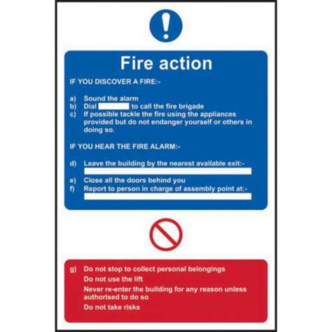 Fire Action Procedure Sign Spc11462 Fire Safety Signs
