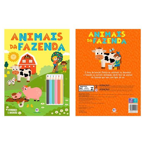 Livro Atividades E DiversÃo Animais Da Fazenda LÁpis 16pg Ciranda