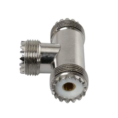 Maxmoral Adaptador Coaxial De 3 Vías Rf Uhf Hembra A 2 Uhf Hembra Jack