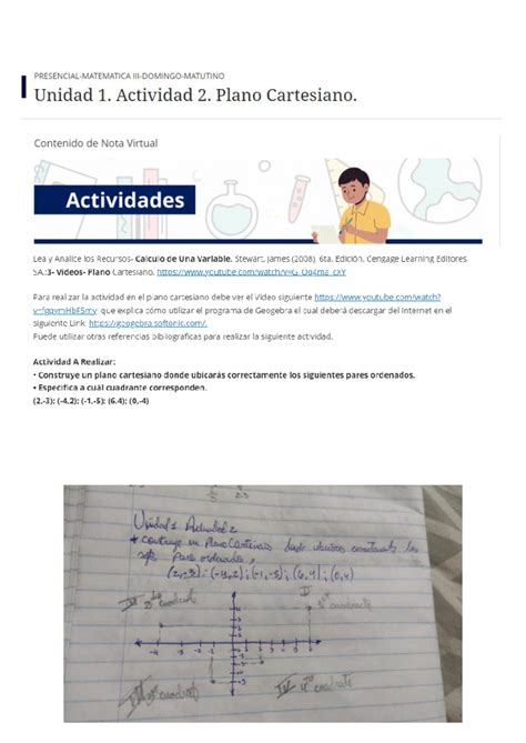 Unidad 1 Actividad 2 Plano Cartesiano Matemática Básica Studocu