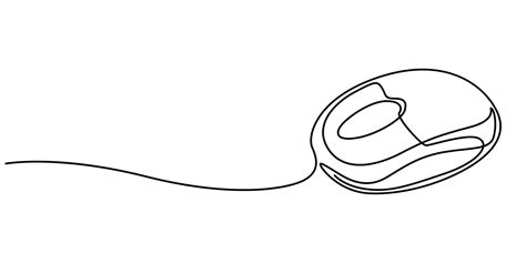 Continuous One Line Drawing Computer Mouse Black Stroke Linear Icon 52972312 Vector Art At Vecteezy