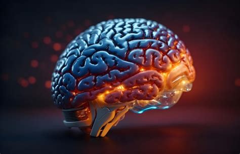 Premium Ai Image D Human Brain Model Merging With Ai Science