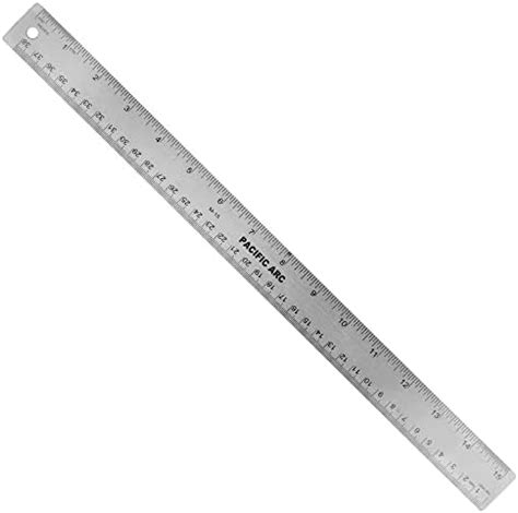 PACIFIC ARC ME15 STAINLESS STEEL CORKBACK RULER INCH METRIC 15 INCH