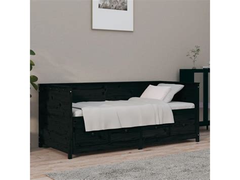 Lit Banquette Noir X Cm Bois De Pin Massif WVGQ